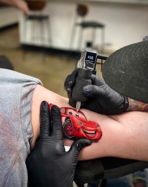 Lightning McQueen by Mike DeVries: TattooNOW